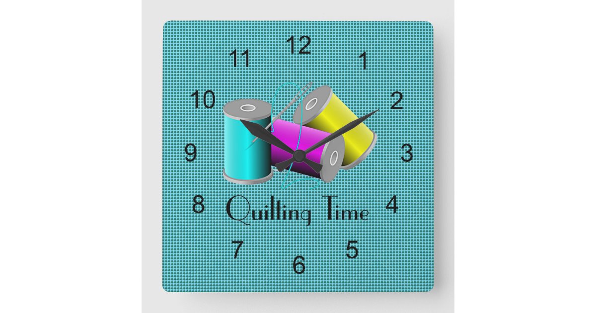 Quilting Design Wall Clock | Zazzle