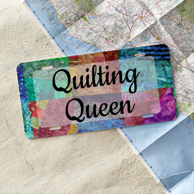 Quilting Queen License Plate | Zazzle