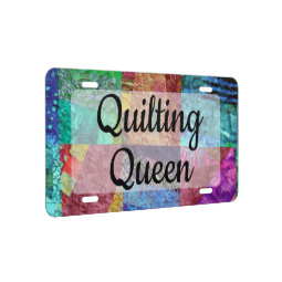 Quilting Queen License Plate | Zazzle