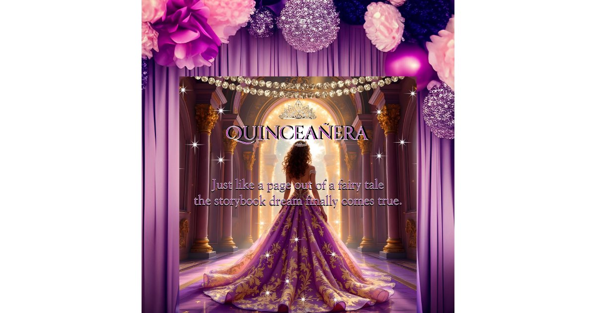 Quinceanera 15th Birthday Palace Magenta Gold Invitation | Zazzle
