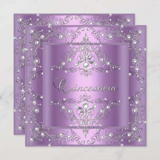 Quinceanera 15th Birthday Party Lilac Pearl Invitation | Zazzle