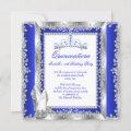 Quinceanera 15th Birthday Party Royal Blue Silver Invitation | Zazzle
