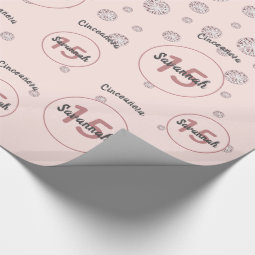 Quinceanera 15th birthday rose gold pink diamonds wrapping paper | Zazzle