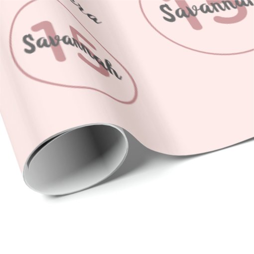 Quinceanera 15th birthday rose gold pink diamonds wrapping paper | Zazzle