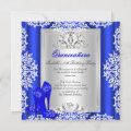 Quinceanera 15th Birthday Royal Blue Shoes 2 Invitation | Zazzle