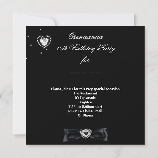 Quinceanera 15th Party Red Black Photo Invitation | Zazzle