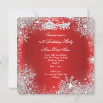 Quinceanera 15th Regal Red Birthday Party Invitation | Zazzle