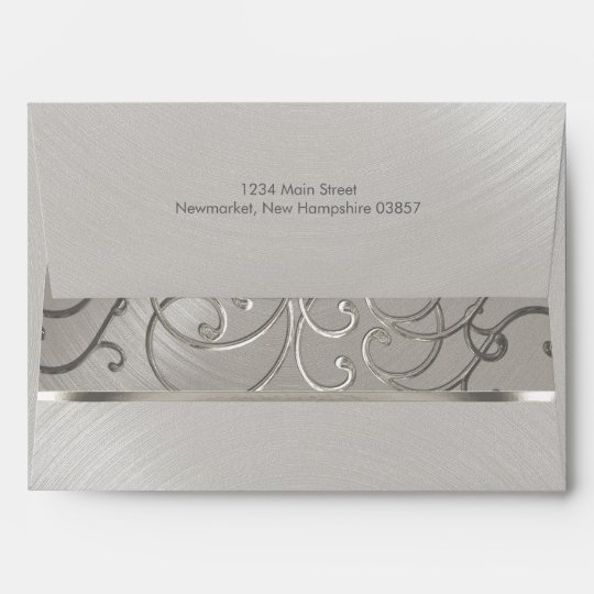 Quinceanera All Silver Filigree Swirls Envelope | Zazzle.com