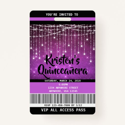 Quinceanera Birthday Invitations, Sweet 16 Invite Badge | Zazzle