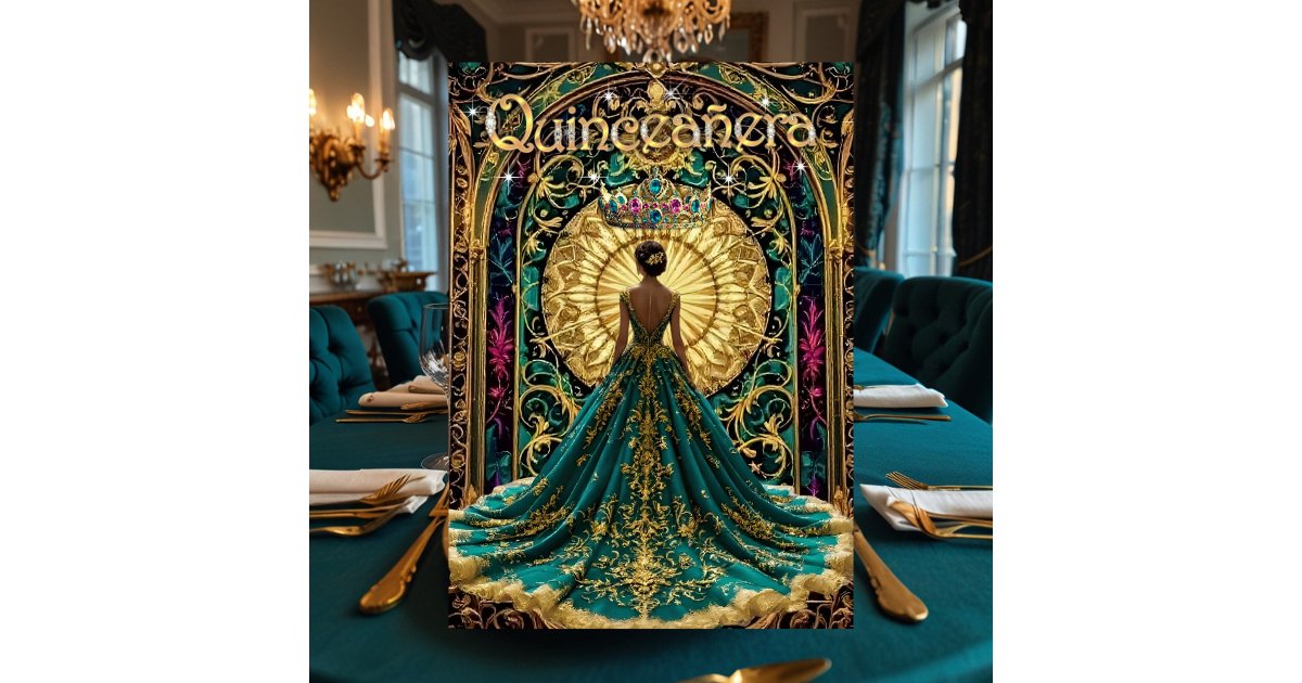 Quinceanera Birthday Party Exotic Teal Pink Invitation | Zazzle