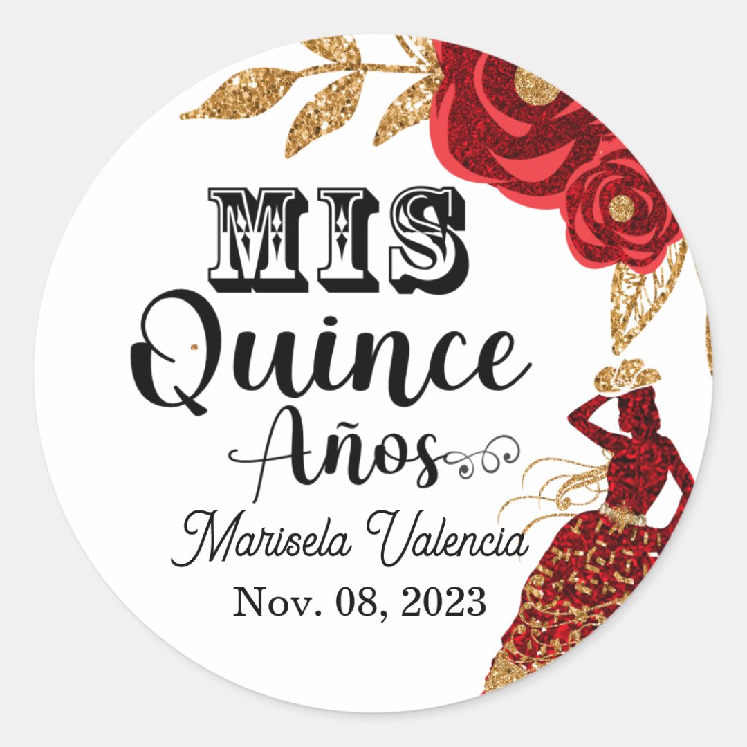 Quinceanera Burgundy Gold Cowgirl Sticker | Zazzle