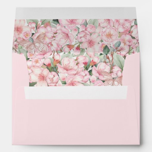 Quinceañera Cherry Blossoms Rose Gold Dress Gown Envelope | Zazzle