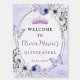 Quinceañera Floral Butterflie Tiara Welcome Sign | Zazzle