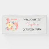 Quinceanera Floral Number 15 Personalized Birthday Banner | Zazzle