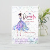 Quinceanera Glam Lilac Blue Dancer String Lights Invitation | Zazzle