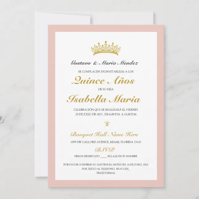 Quinceanera Invitacion Spanish Invitation | Zazzle
