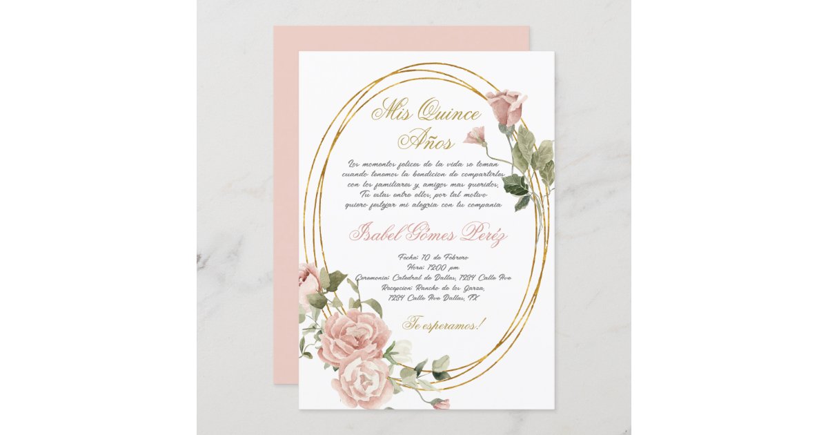 Quinceanera invitation in Spanish | Zazzle