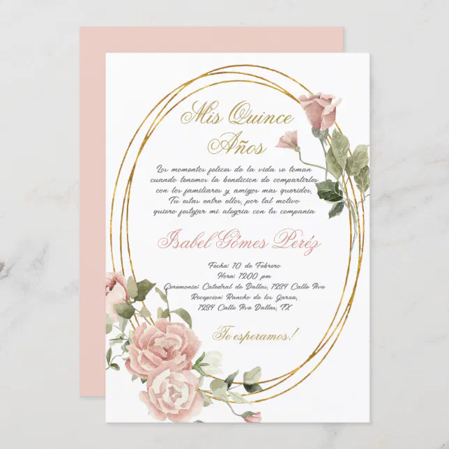 Quinceanera invitation in Spanish | Zazzle