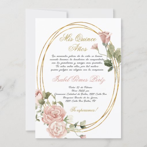 Quinceanera invitation in Spanish | Zazzle