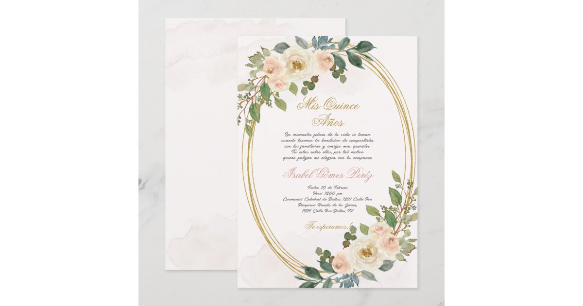 Quinceanera invitation in Spanish | Zazzle