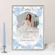 Quinceanera Photo Welcome Sign Dusty Blue Floral | Zazzle