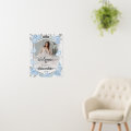 Quinceanera Photo Welcome Sign Dusty Blue Floral | Zazzle