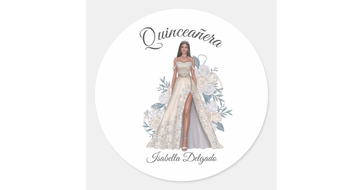 Quinceanera Princess Gown Tiara Sticker | Zazzle