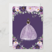 Quinceañera Purple Floral Butterflies Silver Tiara Invitation | Zazzle