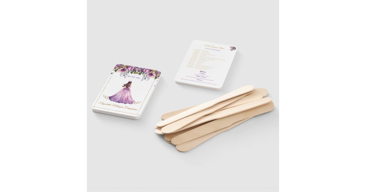 Quinceañera Purple Lilac Fan with Event Schedule | Zazzle