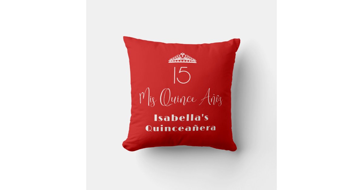 Quinceañera Red Mis Quince Anos Throw Pillow | Zazzle