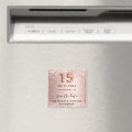 Quinceanera rose gold glitter dust save the date magnet | Zazzle