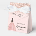 Quinceanera rose gold princess dress favor boxes | Zazzle
