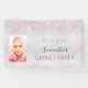 Quinceanera silver photo purple glitter monogram banner | Zazzle