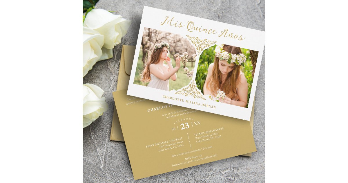 Quinceañera Spanish Fancy Flourish 2 Photos | Zazzle