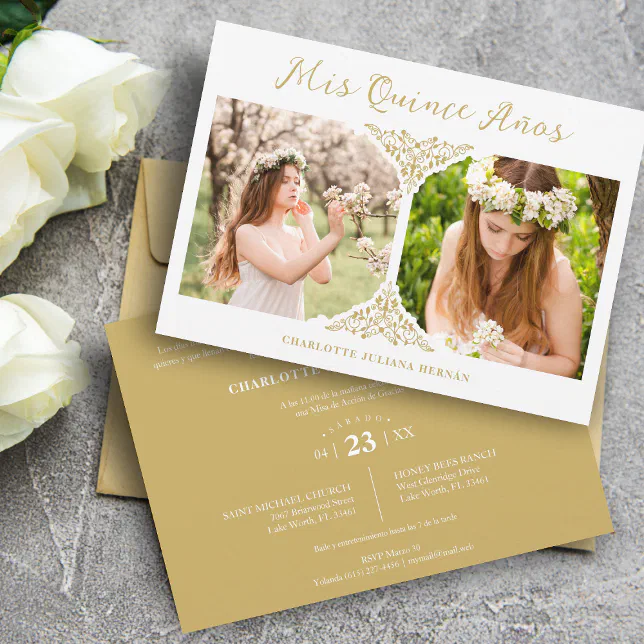 Quinceañera Spanish Fancy Flourish 2 Photos | Zazzle