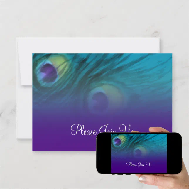 Quinceanera Teal and Purple Peacock Invitation | Zazzle
