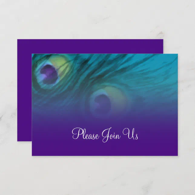 Quinceanera Teal and Purple Peacock Invitation | Zazzle