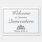Quinceanera Welcome Tiara Outdoors Yard Sign | Zazzle