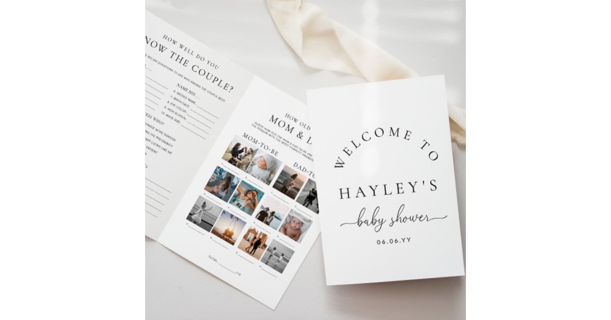 Quinn Script Baby Shower Game Booklet | Zazzle
