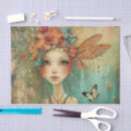 QUIRKY BUTTERFLY FAIRY GIRL DECOUPAGE TISSUE PAPER | Zazzle