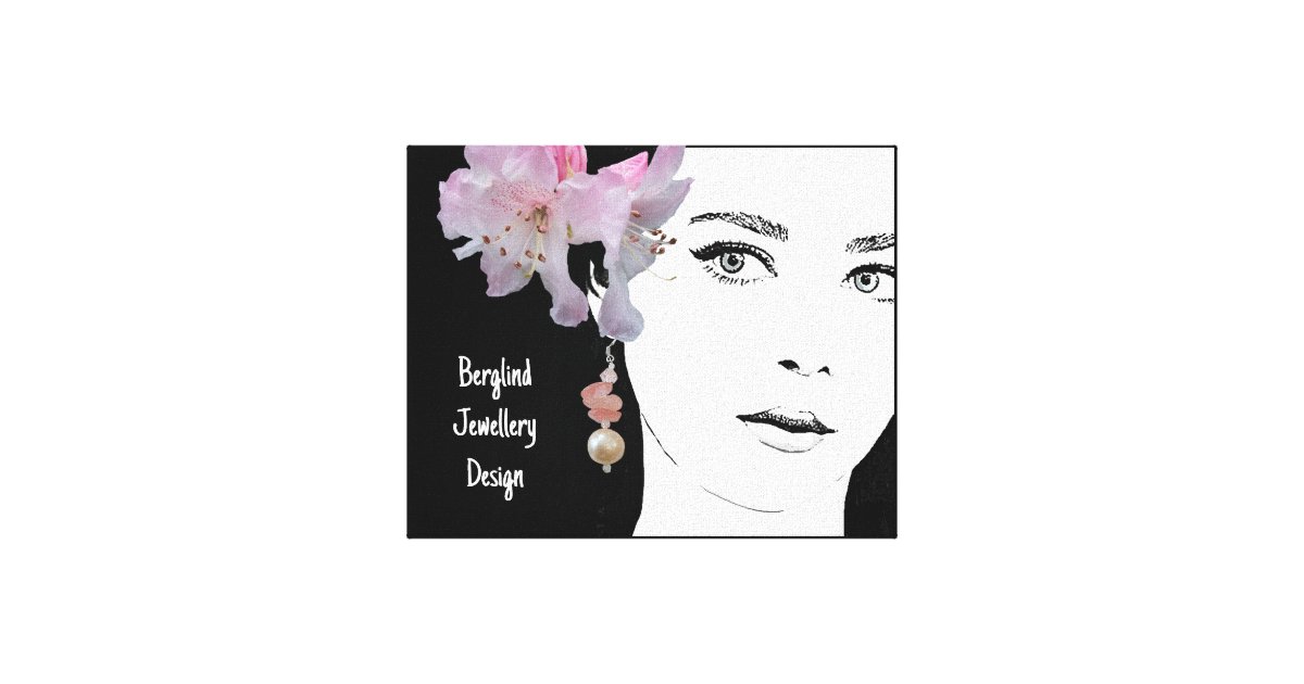 Quirky Gothic Woman In Pink By Berglind Design Canvas Print Zazzle