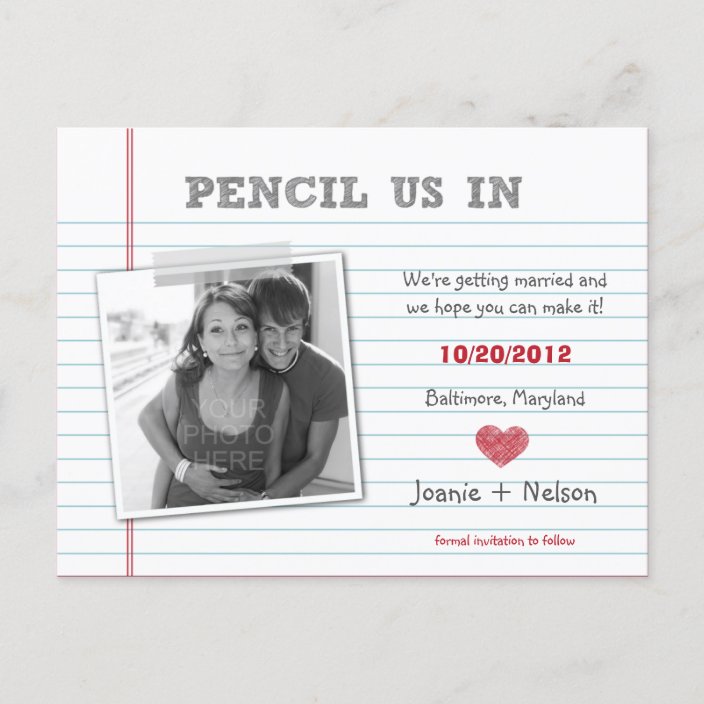 Quirky Note Photo Save The Date Card | Zazzle.com
