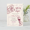 Quirky Sips and Dips Birthday Party Invitation | Zazzle