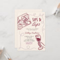 Quirky Sips and Dips Birthday Party Invitation | Zazzle