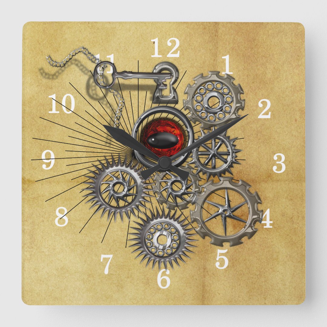 Quirky Steam Punk Clock Work Wall Clock | Zazzle