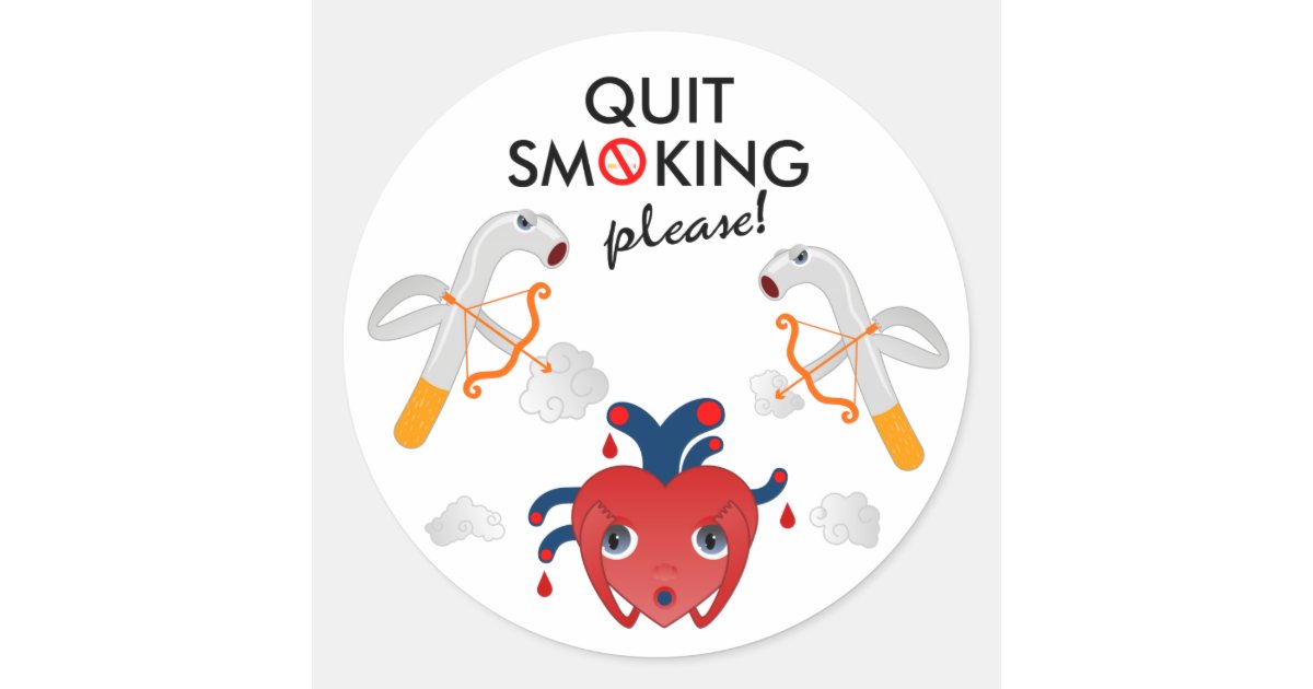 Quit smoking please campaign classic round sticker | Zazzle