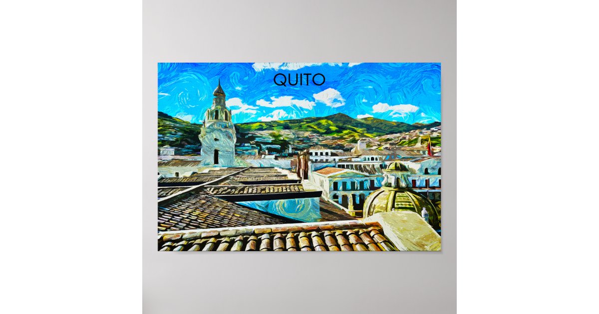 Quito Ecuador City Illustration Poster | Zazzle