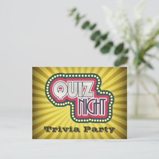 Quiz Night Trivia Party Invitation | Zazzle