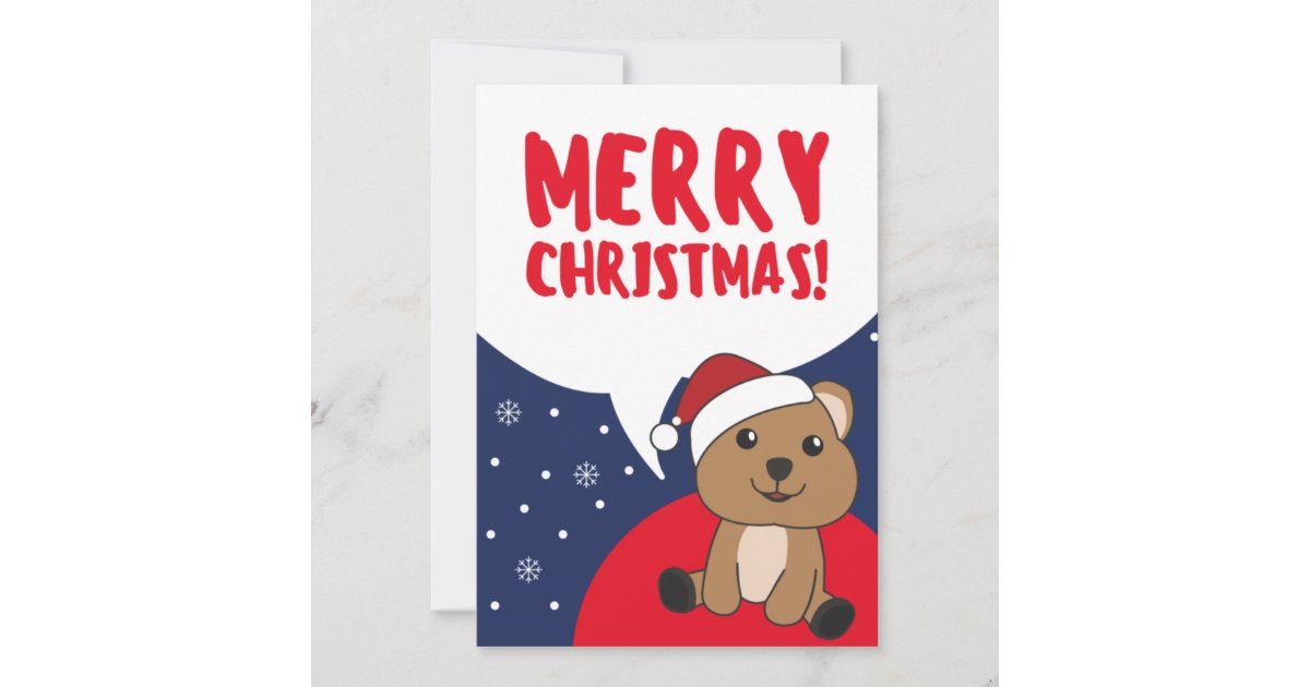 Quokka Christmas Snow Winter Animals Quokkas Holid Holiday Card | Zazzle