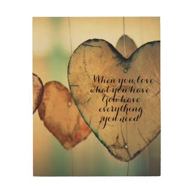 Quote of Love and Gratitude Wood Art | Zazzle